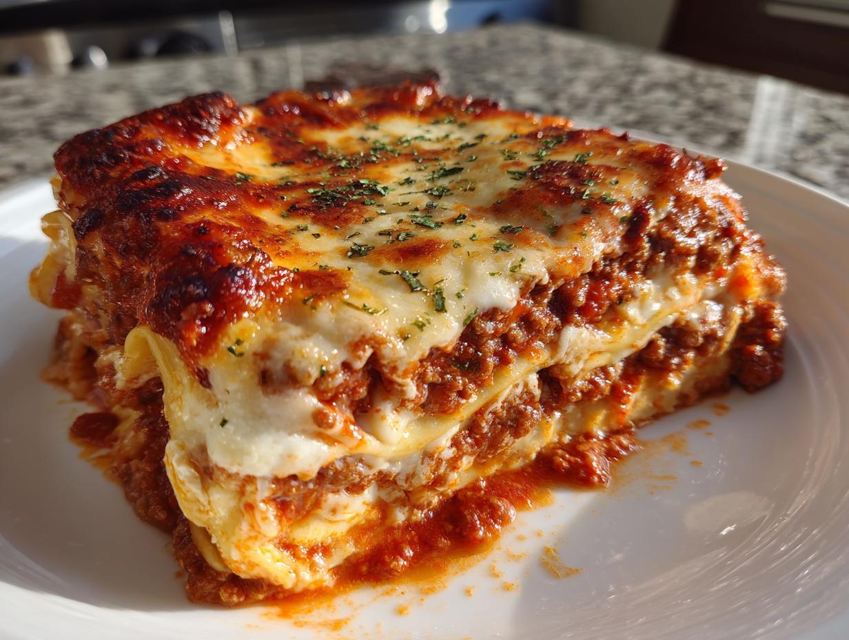 Easy Lasagna with No-Boil Noodles - kitchenvan.com